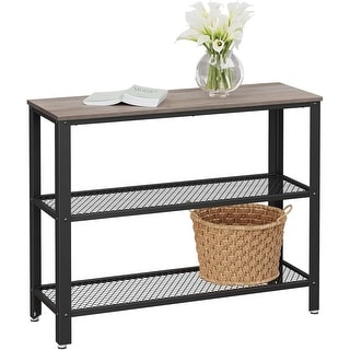 Industrial Console Table, 3 Tier Entryway Table with Storage Shelf ...