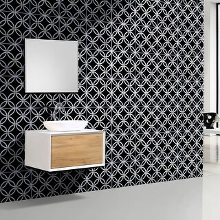 Handmade Amlo in Black with Grey Outline Tile, Pack of 12 (Morocco ...