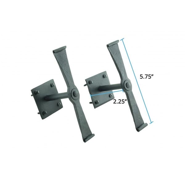 Black Wrought Iron Shutter Dogs 5.75" Propeller Shaped Shutter Dogs ...