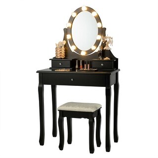 Set 3 Makeup Vanity Table Color Lighting Jewelry Divider Dressing Table ...