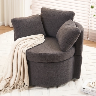 Teddy Fabric Upholstered Bucket Chairwith Storage Chair and Back ...