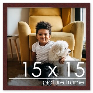 15x15 Traditional Mahogany Complete Wood Square Picture Frame with UV ...