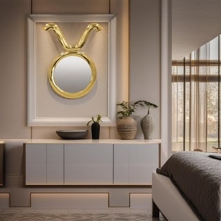 Modern Gold Round Mirror with Aluminum Frame, Wall Decor - Bed Bath ...