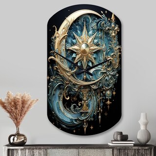 Designart - Symbols Crescent Moon And Stars - Symbols Large Wall Clock ...