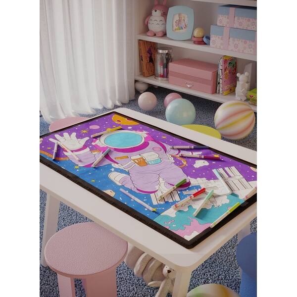 Space Art Kid Coloring Poster Rug Washable Marker Placemat Science ...