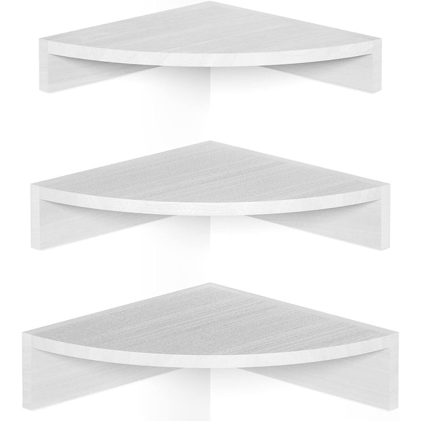Set of 3 Corner Shelf Wall Mount Floating Shelves for Wall Storage and ...