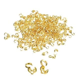 Open Bead Tips Knot Covers, Metal Clamshell Crimp Fold-Over for Jewelry ...