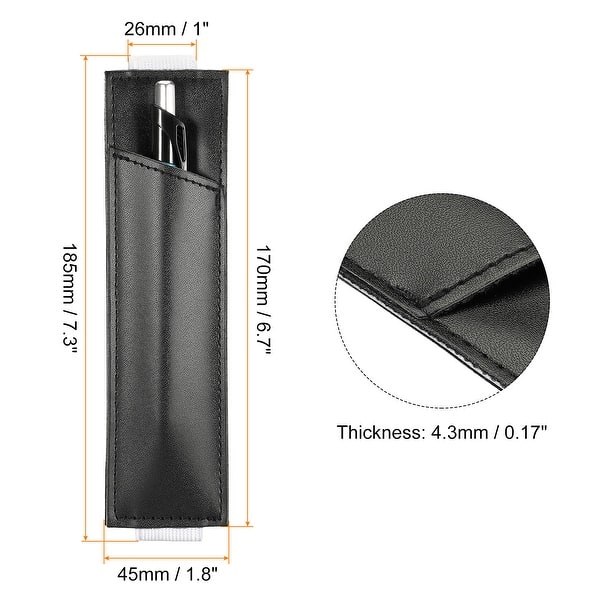 Pen Pouch Holder, Adjustable Leather Pencil Pocket Protectors Case with ...