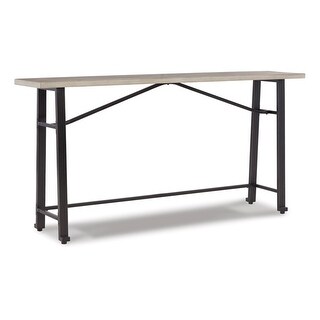 Xin 72 Inch Counter Height Table, Metal Hardware, Light Brown Surface ...