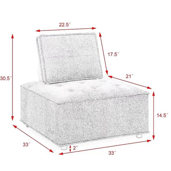 Red L-Shape Modular Sectional Sofa with Custom Configurations - Bed ...