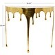 Gold Aluminum Drip Console Table with Melting Designed Legs and Shaded ...