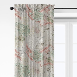 Under The Sea Coral Cotton Rod Pocket Drapery Panel Set of 2 - Bed Bath ...
