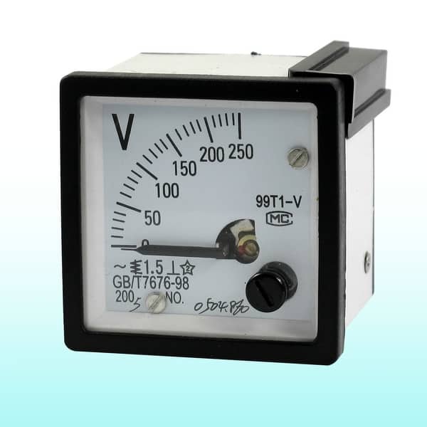 AC 0-250V Fine Tuning Dial Panel Analog Voltage Meter Voltmeter White Black - Bed Bath & Beyond ...