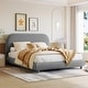 Curved Design Teddy Fleece Upholstered Platform Bed Frame - Bed Bath ...