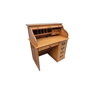 Rustic Harvest Oak Hardwood Student Roll Top Desk - Bed Bath & Beyond ...