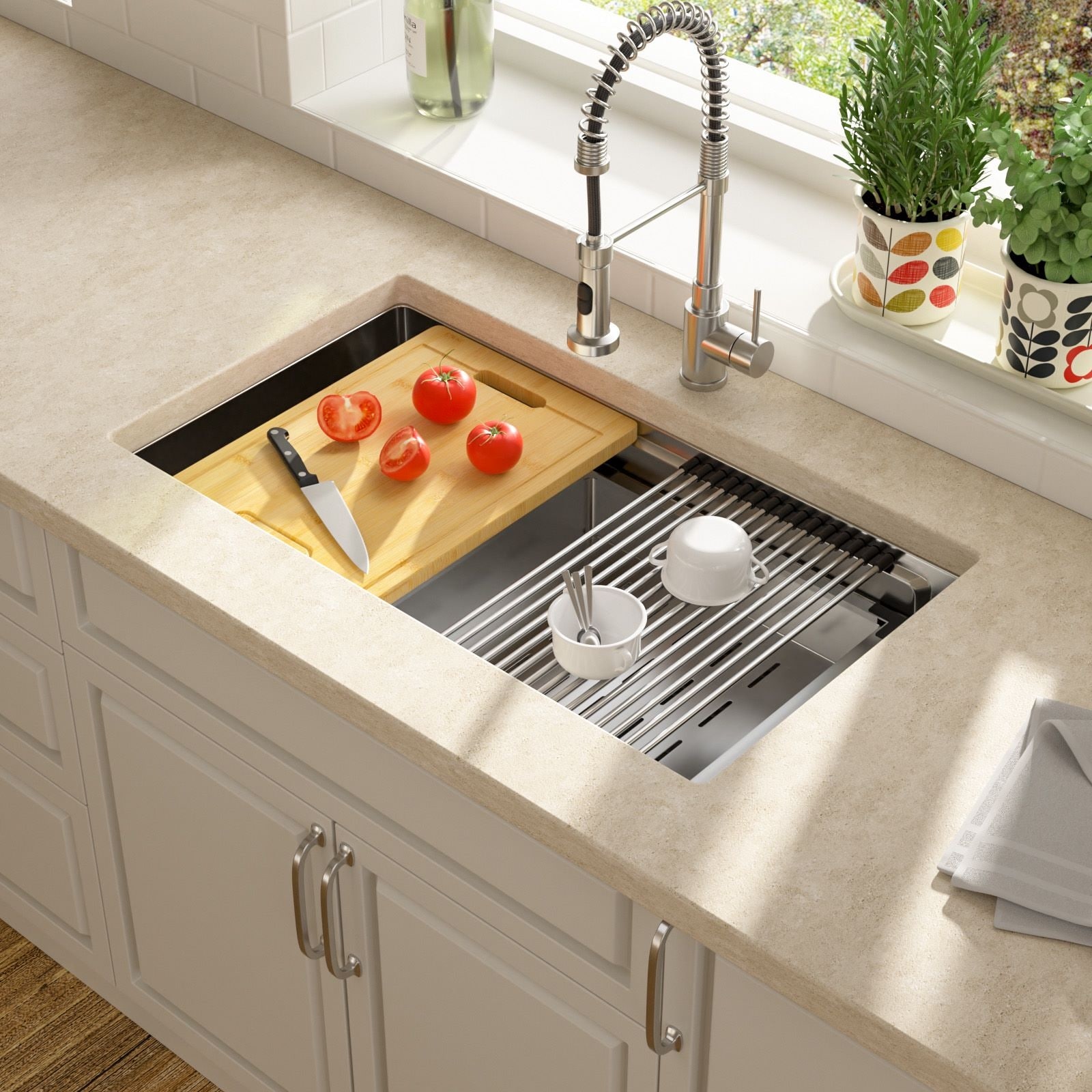 Ruvati 30-inch Workstation Ledge Undermount 16 Gauge Stainless Steel ...