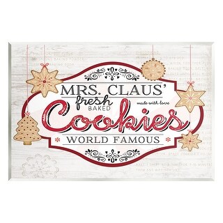 Stupell Vintage Mrs. Claus Cookies Sign Wall Plaque Art, Design by ...