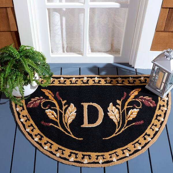SAFAVIEH Hand-Hooked Monogram Ayise Half Moon Rug - Bed Bath & Beyond ...