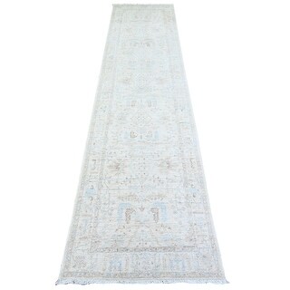 Shahbanu Rugs Ceramic Ivory Densely Woven White Wash Peshawar with ...
