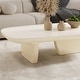 51" Modern Coffee Table with Two Legs,Solid Wood Veneer, Retangular ...