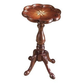 Offex Traditional Round Whitman Wooden Scatter Table in Cherry Finish ...