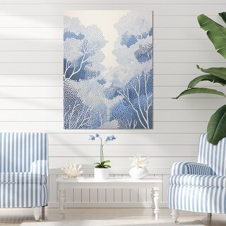 Designart "Monochromatic Blue Coral Trees Collage" Coastal Coral Under ...