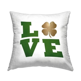 Stupell Love Green Irish Shamrock Printed Outdoor Throw Pillow Design ...