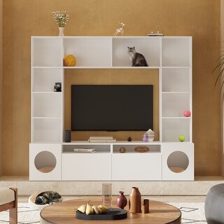 Home Entertainment Hub - Featuring Cat House & Climbing Shelves - Bed ...