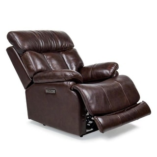 Sumptuous Top Grain Leather Power Recliner with Adjustable Headrest ...