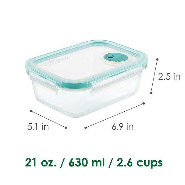 LocknLock Purely Better Vented Glass Food Storage 21oz 4 PC Set - Bed ...