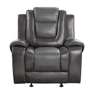 Grete Light Dark Gray Premium Faux Leather Glider Reclining Chair - Bed ...
