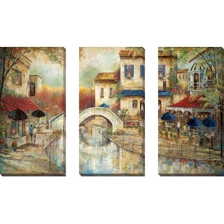 "Arthurs by The Canal" by Ruane Manning 3 Piece Set on Canvas - Bed ...