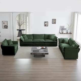 Modern Sofa Couch, 3 Piece Set Extra Deep Seat Sectional Sofa For ...
