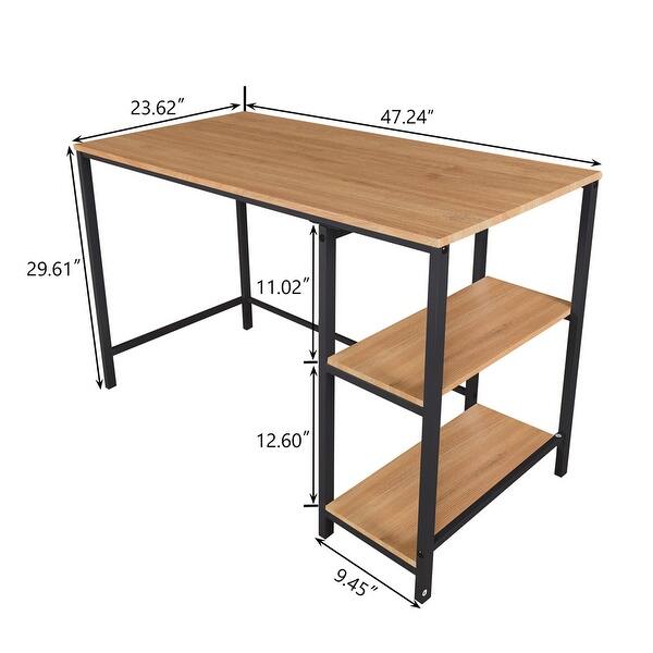 Modern 47.24" Home Office Desk with Steel Frame and Adjustable Leg ...