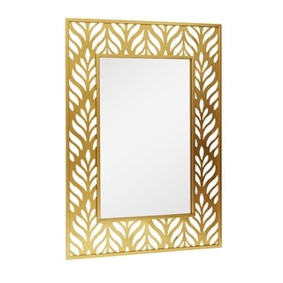 Rectangle Metal Wall Art Mirror Decor , Champagne Gold,42"H - Gold ...