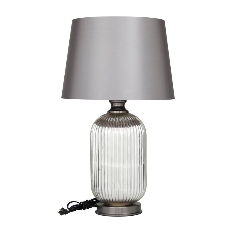 Elegant Silver Glass Table Lamp - Overstock - 35533293