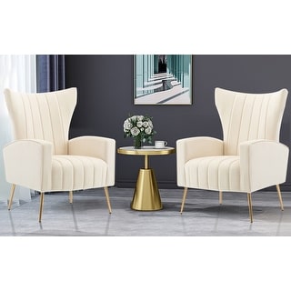 Velvet Accent Chair with Gold Legs, Upholstered Single Sofa - Bed Bath ...