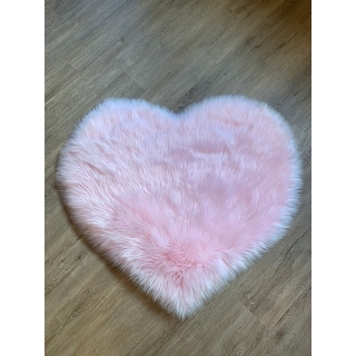 Luxurious Faux Sheepskin Heart Shaped Area Rug - Bed Bath & Beyond ...