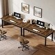 63" Executive Office Desk - Rustic Industrial Computer Table with Thick ...