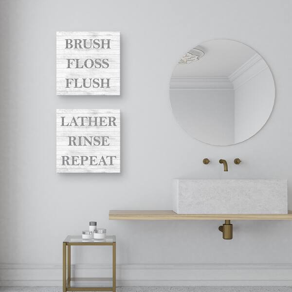 Bath Words by Design Lab Canvas S/2 by Design Lab Canvas Art Prints ...