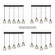 Elisie Modern Linear 40-inch Chandelier Cluster Water Glass Pendant Light Hammered Kitchen ...