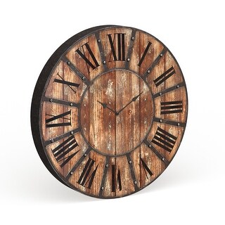 Carbon Loft Reuben 24-inch Round Wood Clock - Bed Bath & Beyond - 21490246