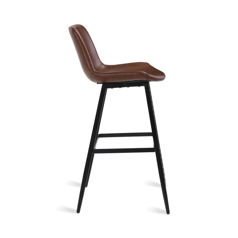 Metal Frame Bar Stools Counter Height Stools with Faux Leather Seat ...