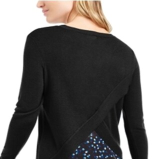Maison Jules Women's Contrast Envelope-Back Sweater Black Size Xs - Bed ...