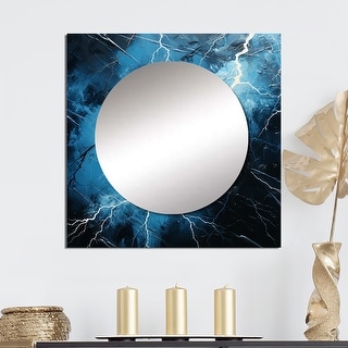 Designart "stormy thunderstorm lightning" Lightning Wall Mirror ...