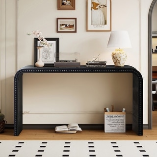 59" Entryway Table, Curved Waterfall-style Table,Console Table with ...