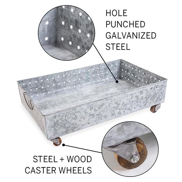 Hole Punched Galvanized Steel Rolling Boot Tray - Bed Bath & Beyond ...