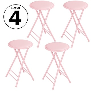 24-Inch Round Steel Pink Collapsible Stool, 4-Pack - Bed Bath & Beyond ...