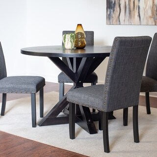 5-piece Dining Set, Cross-Buck Dining Table with 4 Stylish Chairs - Bed ...