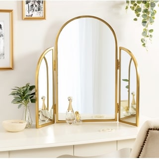 Kate and Laurel Amoli Tri-Fold Arch Mirror - 28x28 - Bed Bath & Beyond ...